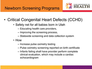 Newborn Screening Programs in Utah | PPT