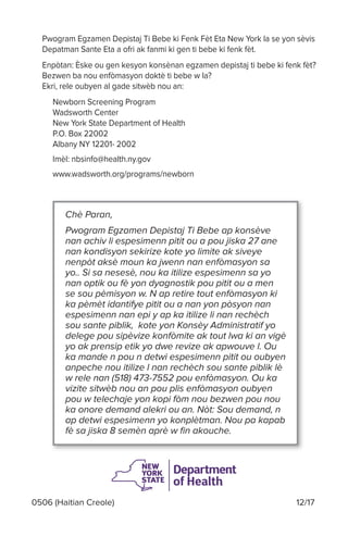 Newborn screening haitian creole | PDF