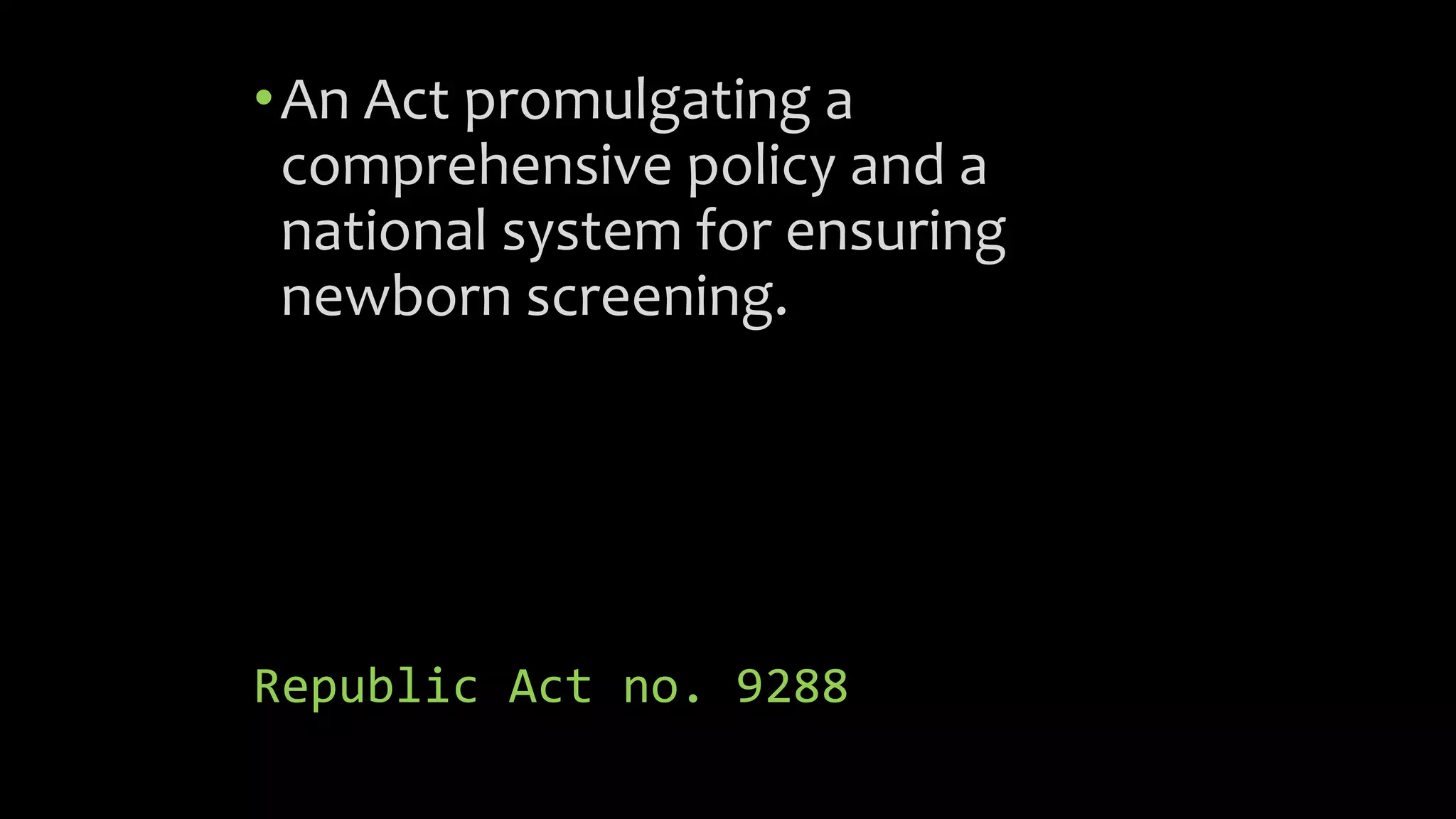 Newborn screening laboratory laws | PPTX