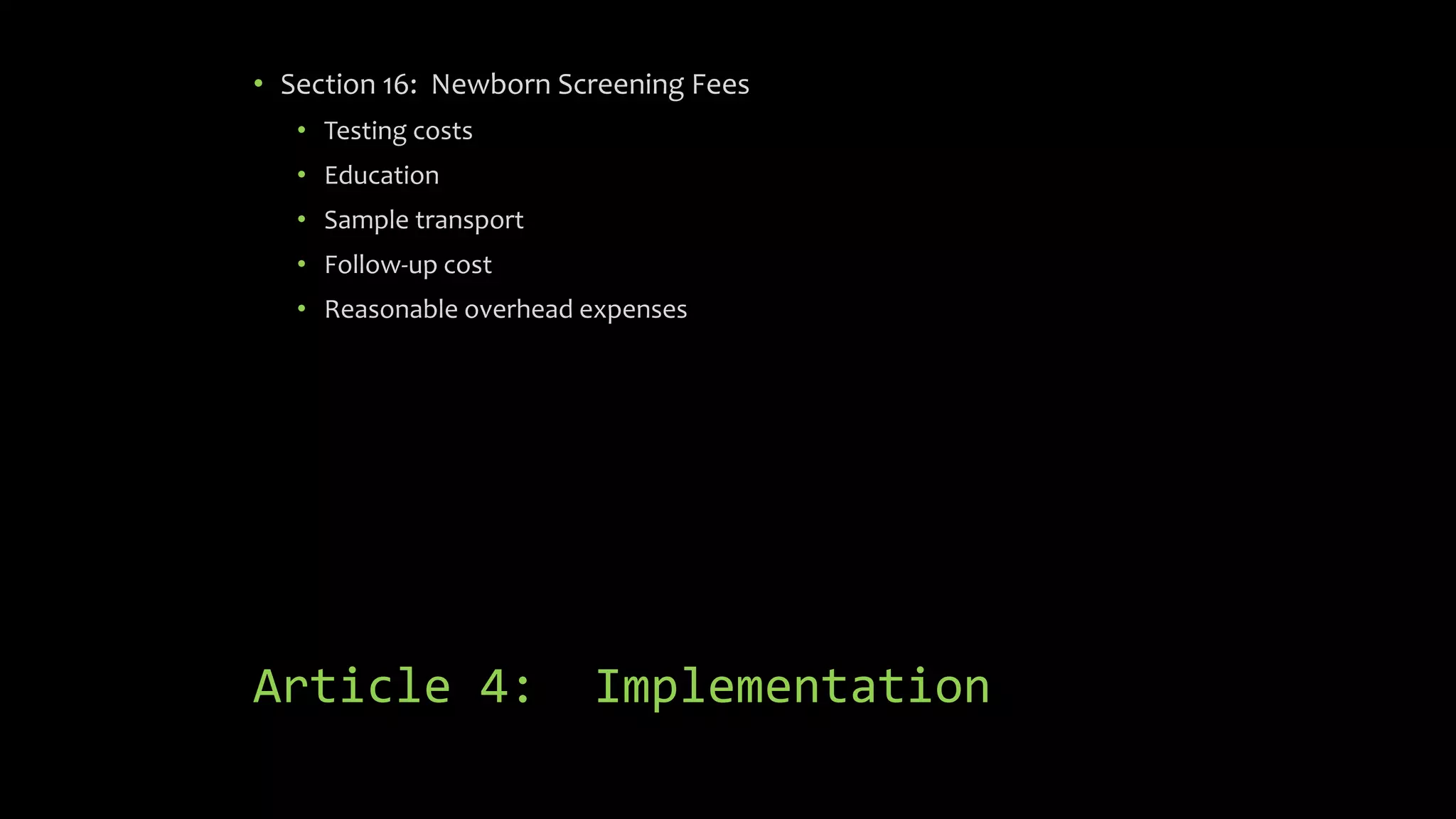 Newborn screening laboratory laws | PPTX
