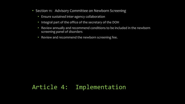 Newborn screening laboratory laws | PPTX