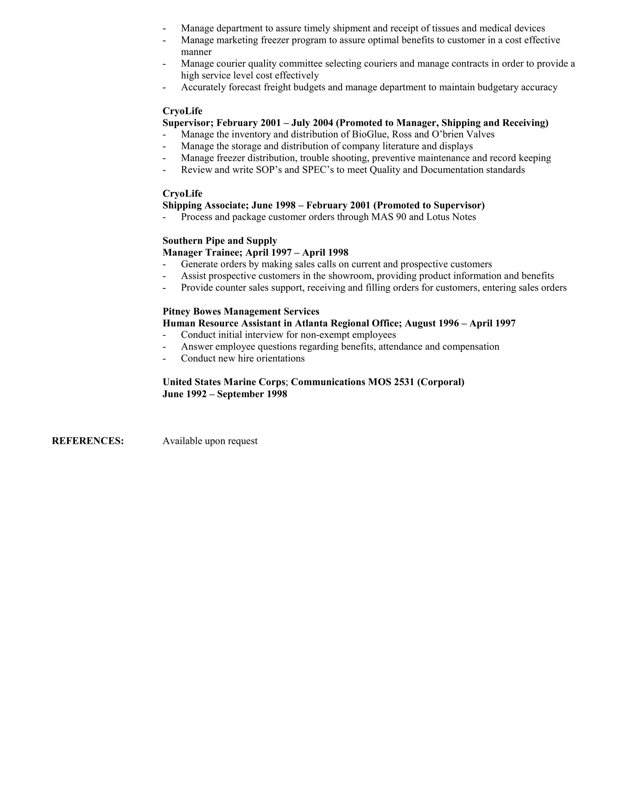 Brett Townsend CV / resume | PDF