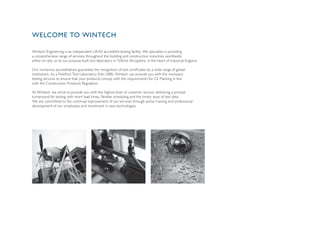 Wintech Engineering Limited - Brochure 2014 | PDF