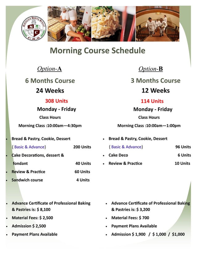 Class Schedule and Tuition | PDF