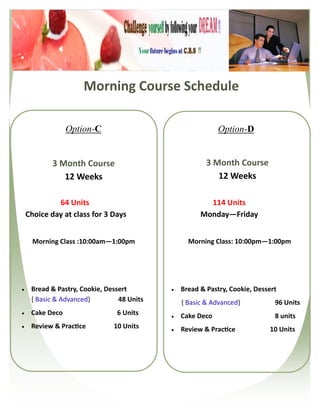Course Schedule | PDF | Desserts and Baking | Food & Drink
