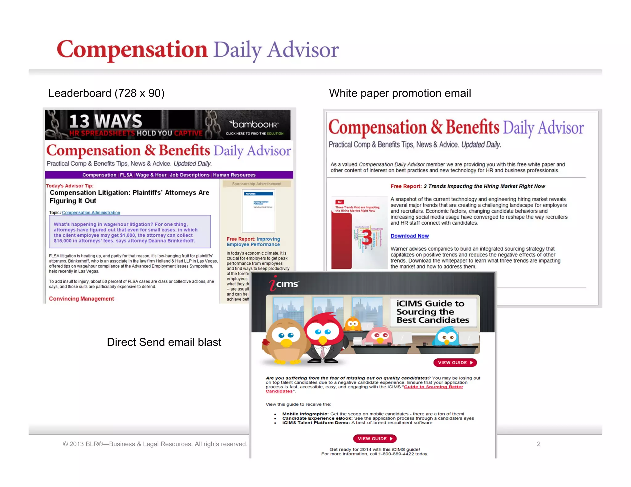 BLR Media Compensation Daily Advisor New advertiser package | PDF