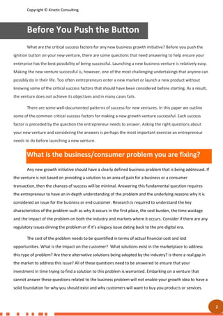 New Business Venture Success Factors | PDF