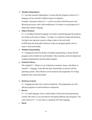 Brief introduction about the language C++.pdf