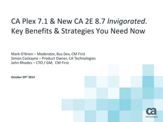 New CA 2E 8.7 (Synon) and CA 7.1 , Invigorated | PDF