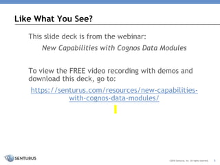 New Capabilities with Cognos Data Modules | PPT