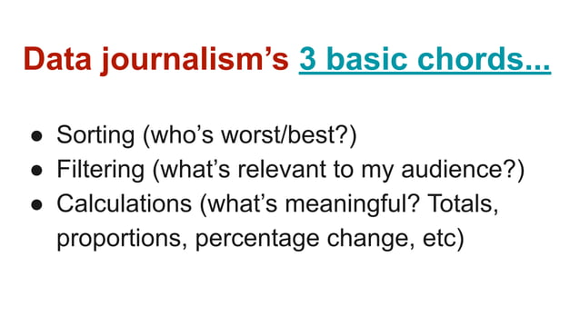 The 3 chords of data journalism | PPT