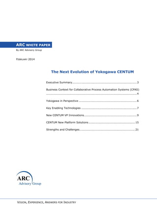 Whitepaper: The Next Evolution of Yokogawa CENTUM | PDF