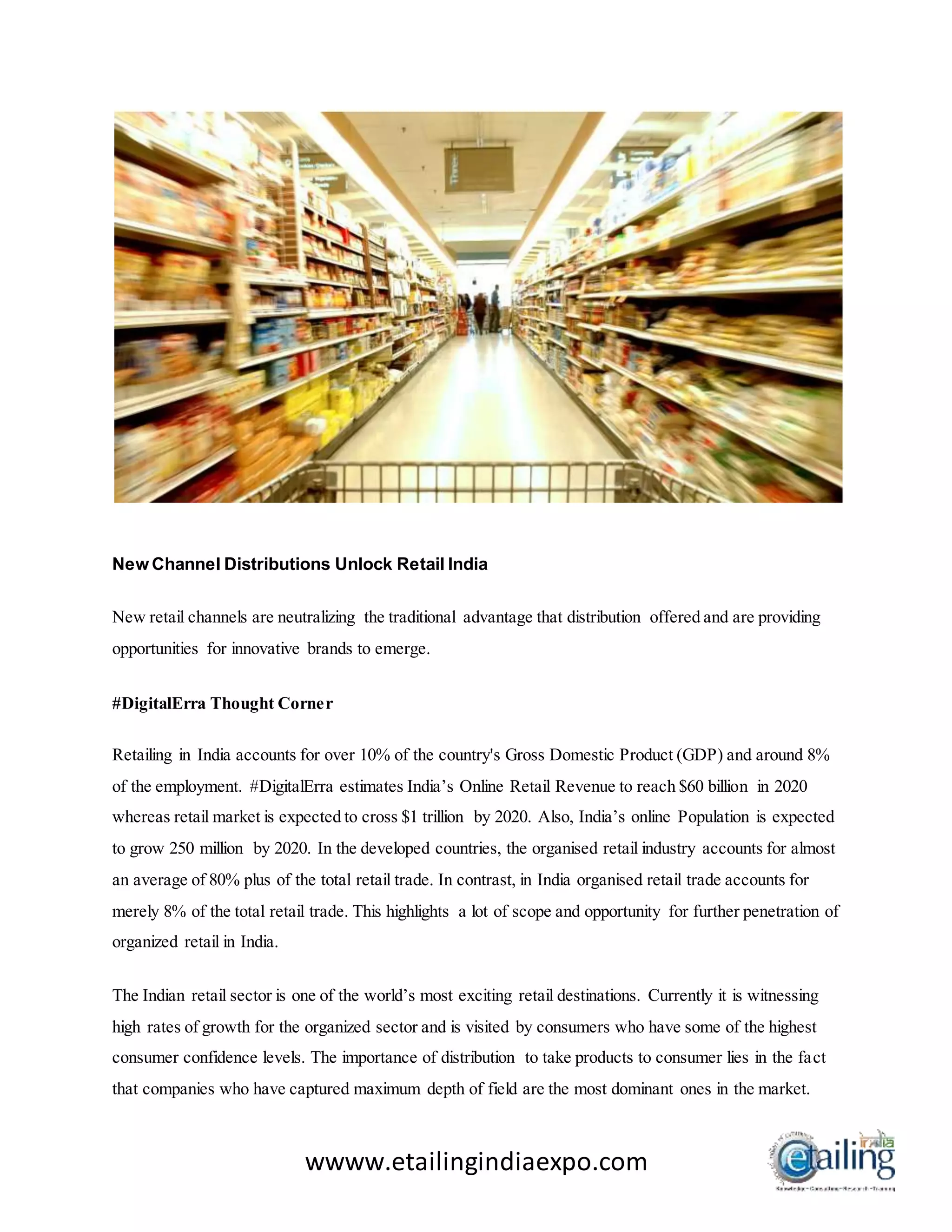 New channel distributions unlock retail india | DOCX | Retail Industry ...