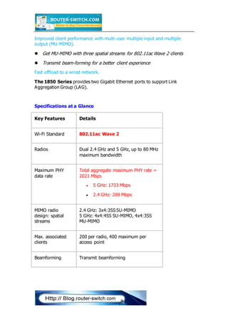 New cisco aironet 1850 series access points focus on wave 2 wifi | PDF