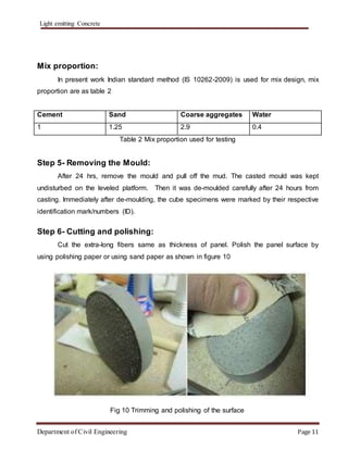 Light emitting concrete [OR] Translucent concrete | DOCX