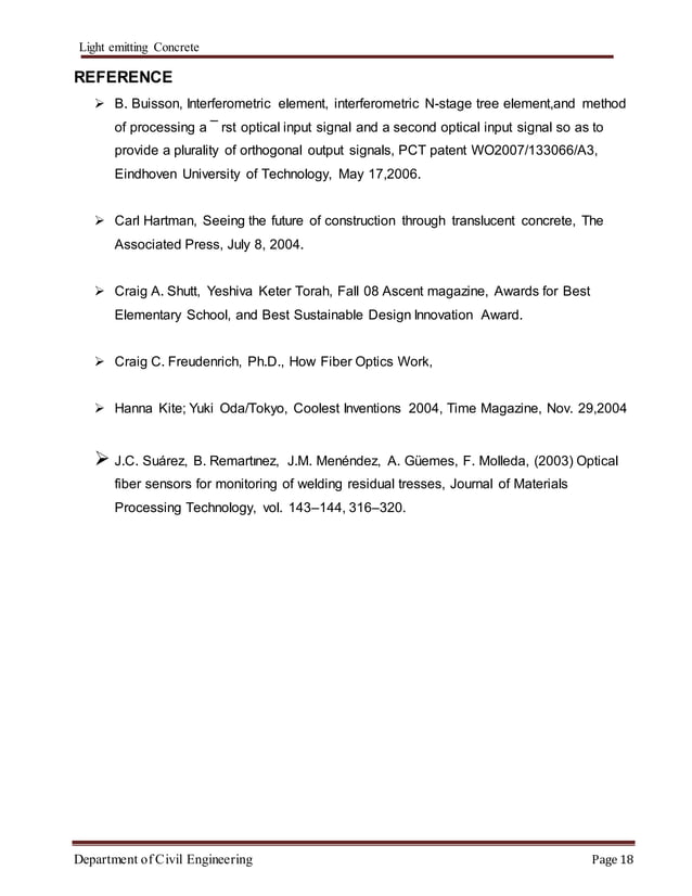 Light emitting concrete [OR] Translucent concrete | DOCX | Civil ...