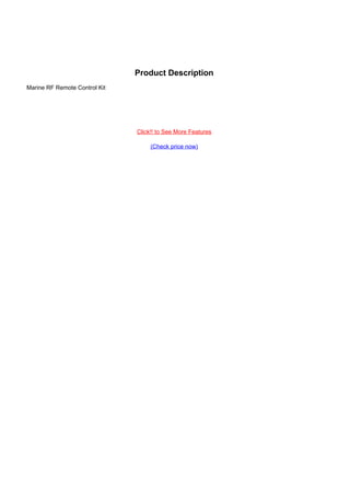 New clarion mf1 marine rf remote control kit | PDF