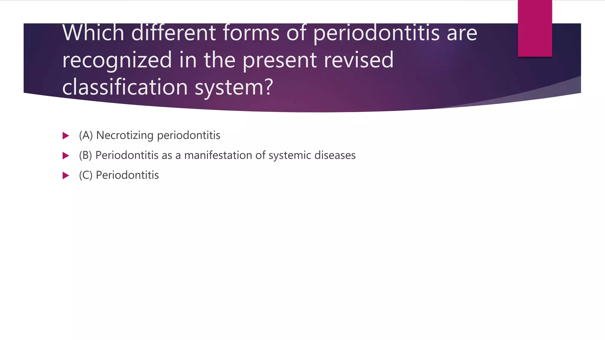 New classification of periodontal disease | PPTX