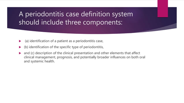 New classification of periodontal disease | PPTX | Dental Health ...