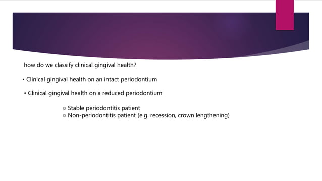 New classification of periodontal disease | PPTX | Dental Health ...