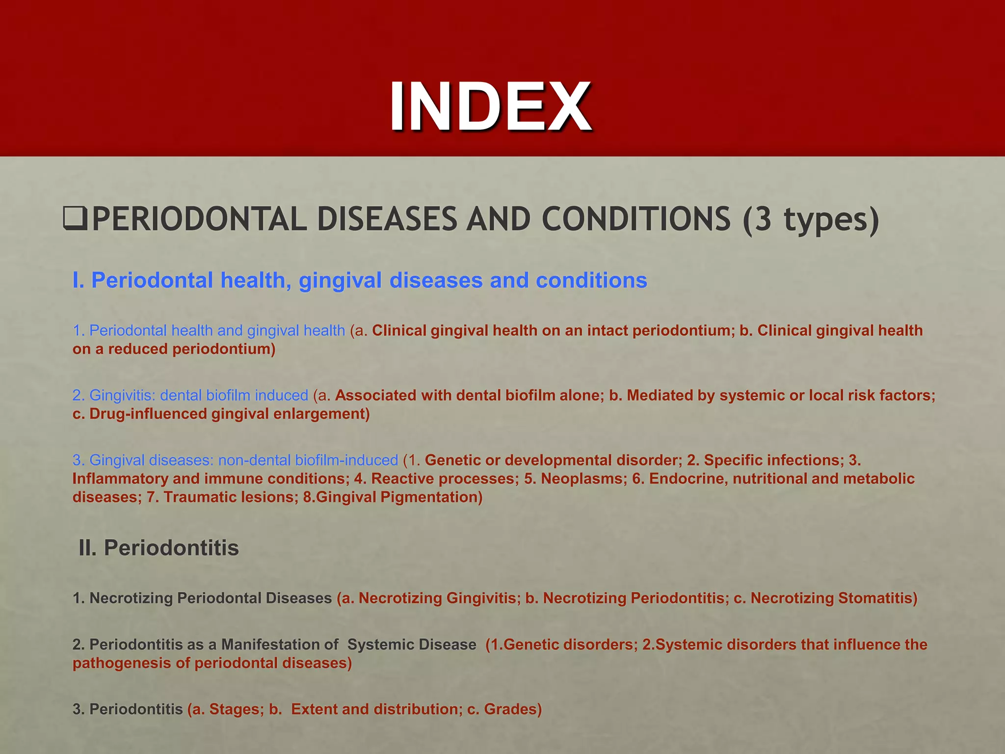 2017 classification of periodontal and periimpalnt diseases | PPT