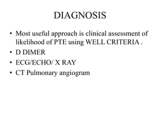 clinical aspects of pulmonary embolism | PPTX | Lung and Respiratory ...