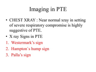clinical aspects of pulmonary embolism | PPTX