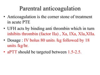 clinical aspects of pulmonary embolism | PPTX