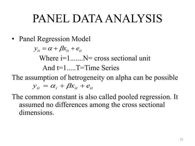 Time series and panel data in econometrics | PPT