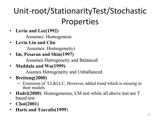 Time Series And Panel Data In Econometrics Ppt
