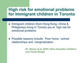 Sheeba Narikuzhy - Newcomer youth mental health needs, barriers & best practices | PDF