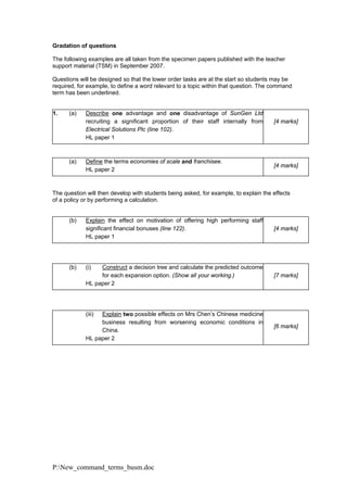 New Command Terms For B&M | PDF