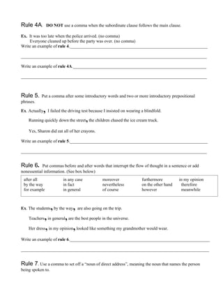 Comma Rules | PDF