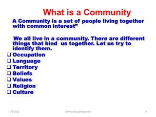New community participation | PPTX
