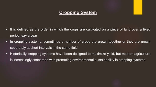 New concepts and approaches in cropping systems | PPTX | Agriculture ...