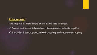 New concepts and approaches in cropping systems | PPTX