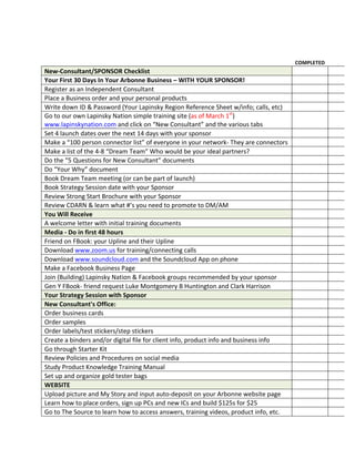 New consultant check list | PDF