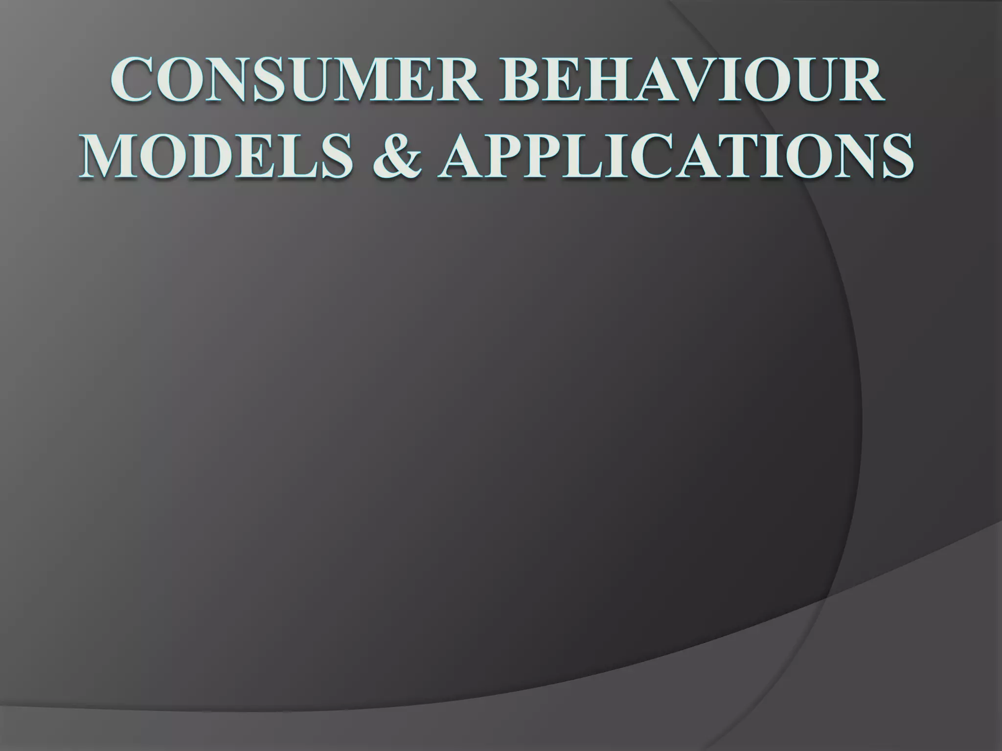 consumer behavior model | PPTX