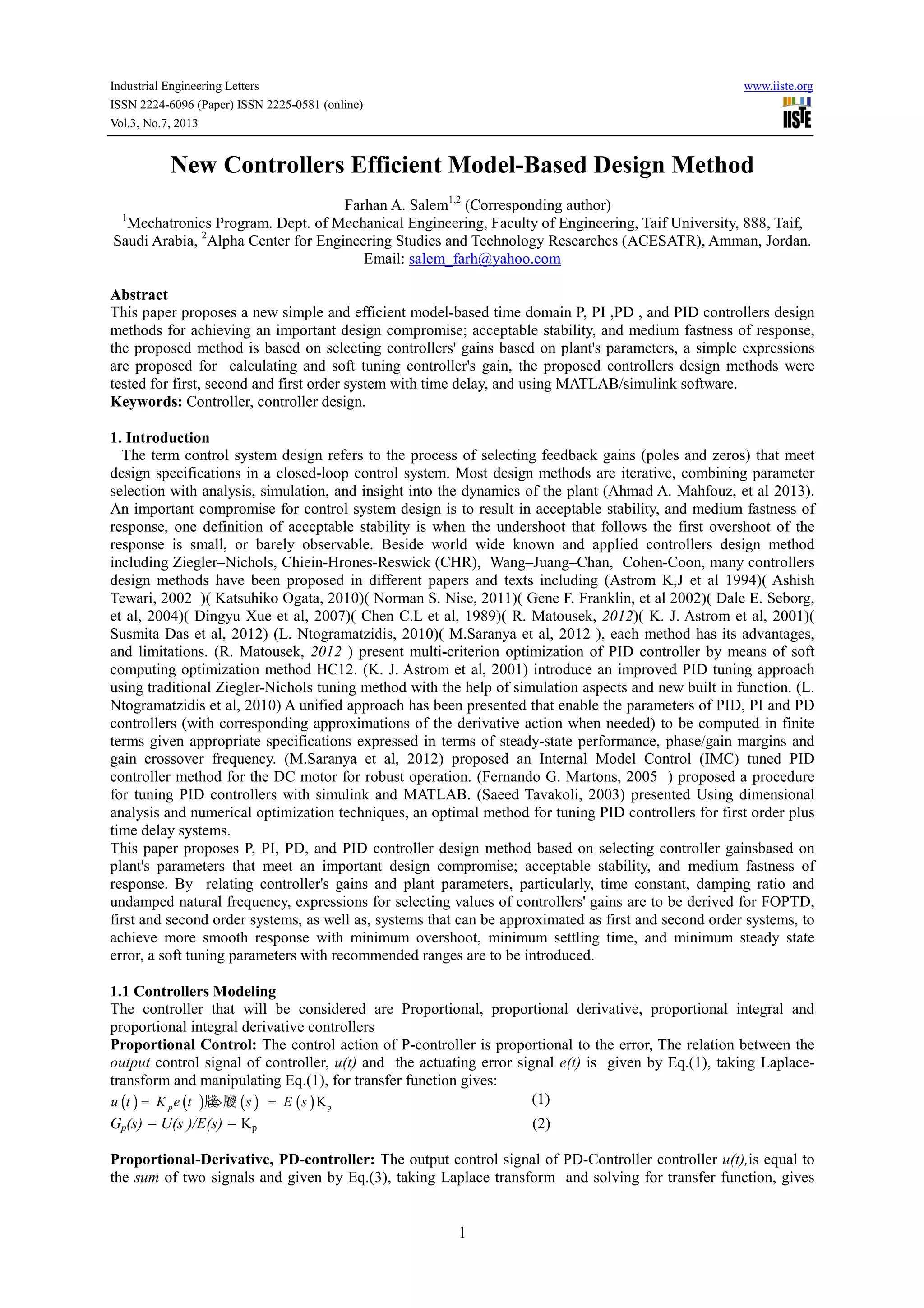 New controllers efficient model based design method | PPT