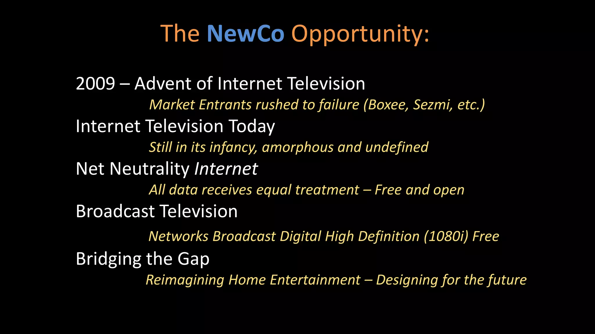 Screening Early Stage Tech Investors "Newco Presentation" | PPTX | Home Entertainment Systems ...