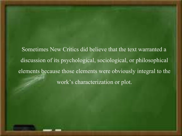 New criticism | PPTX | Poetry | Books and Literature