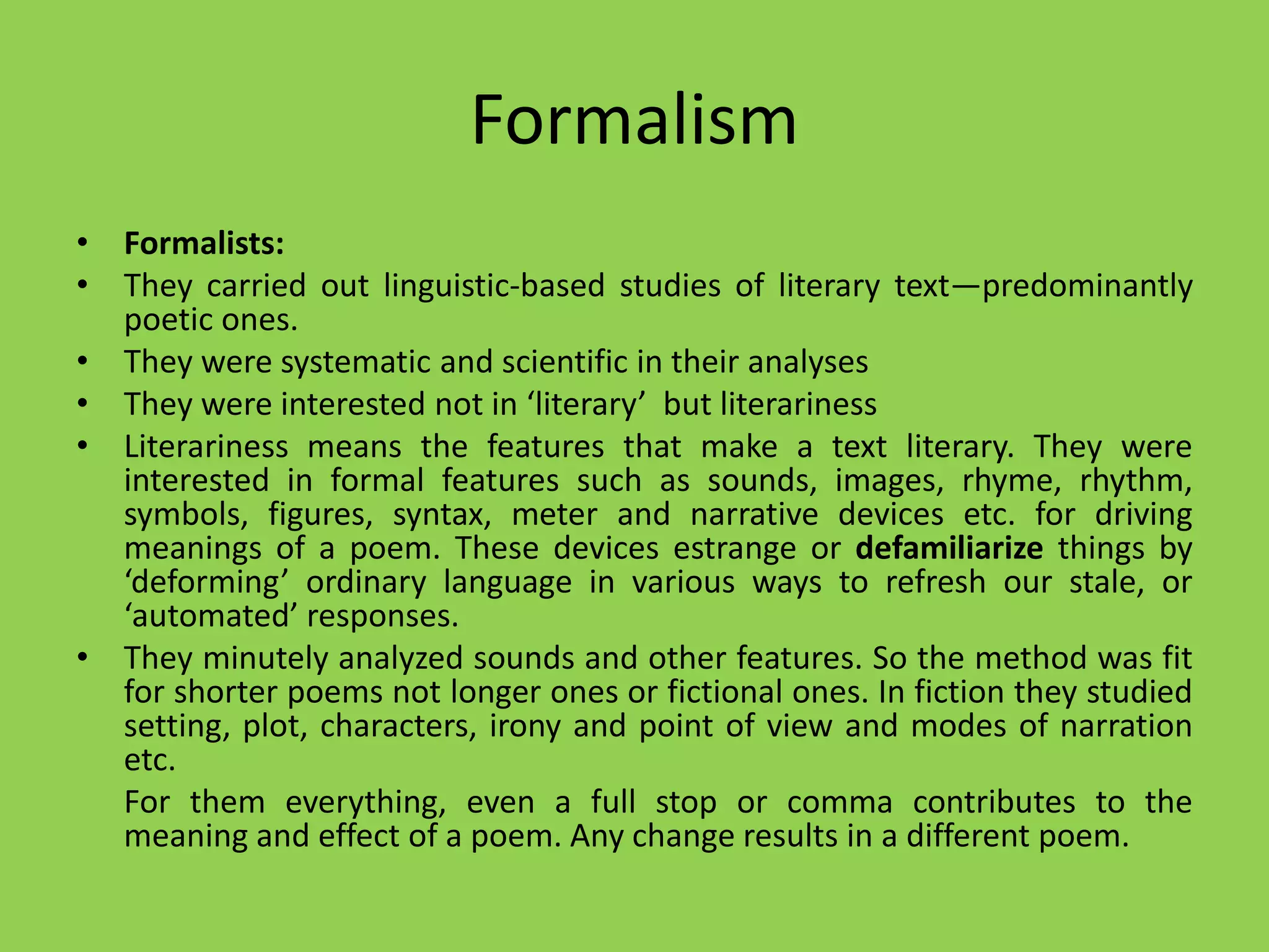 New Criticism and Formalism.pptx | Poetry | Books and Literature