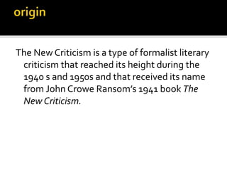 New Criticism | PPTX