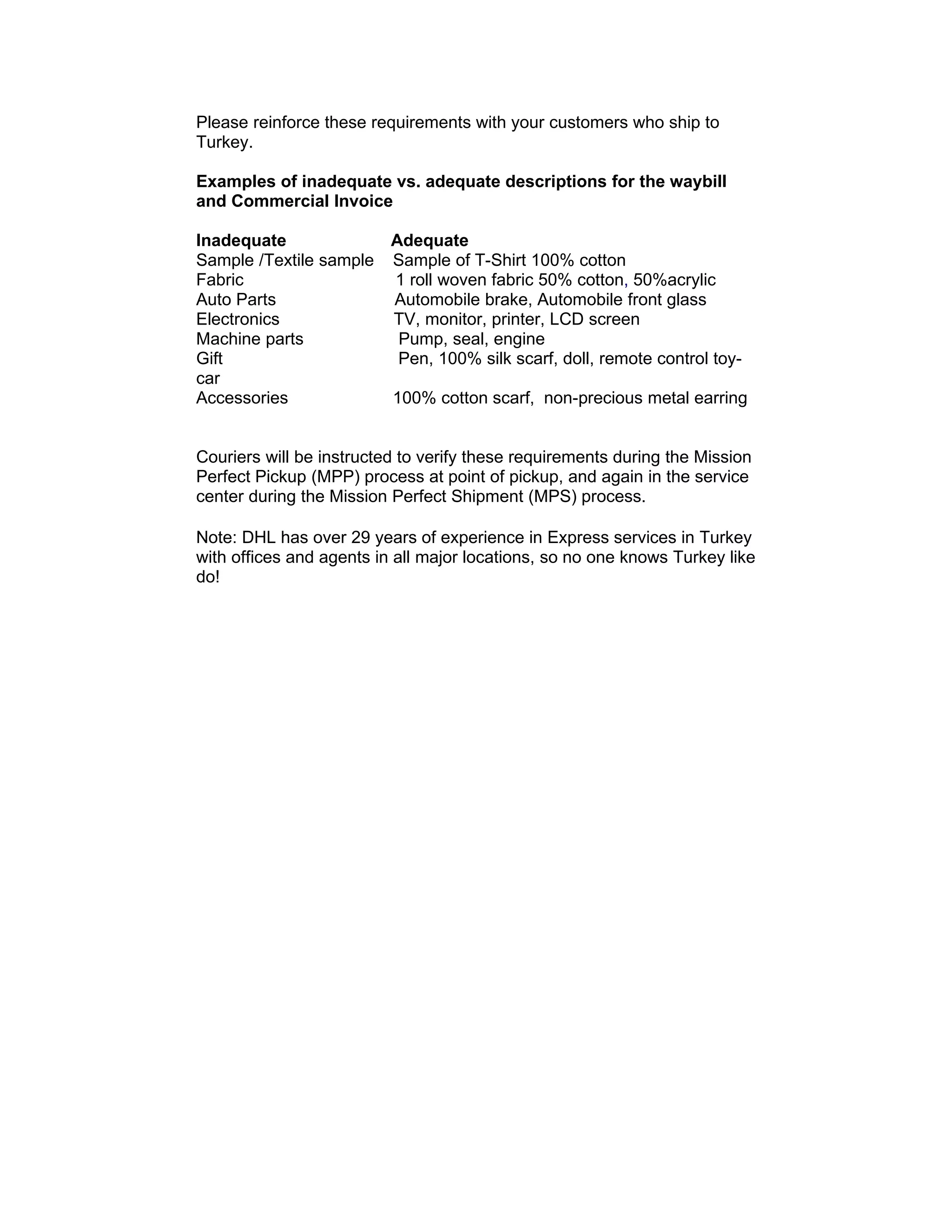 New Customs Regulations For Turkey | DOC