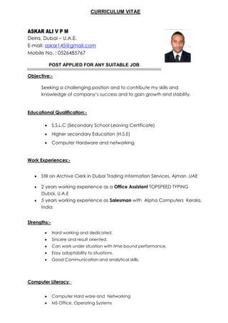 New cv | DOCX | Resume Writing and Advice | Job Search