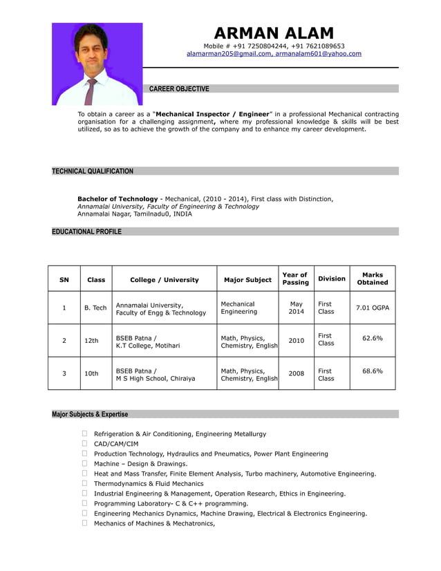 C_V (ARMAN ALAM) | PDF