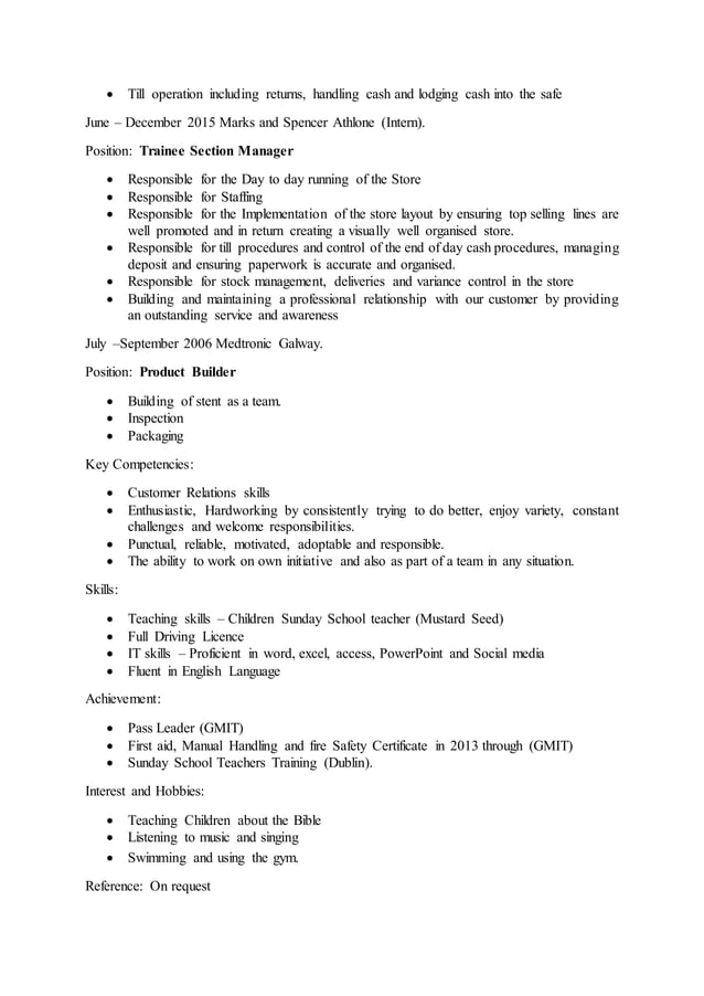 New cv for eunice | PDF