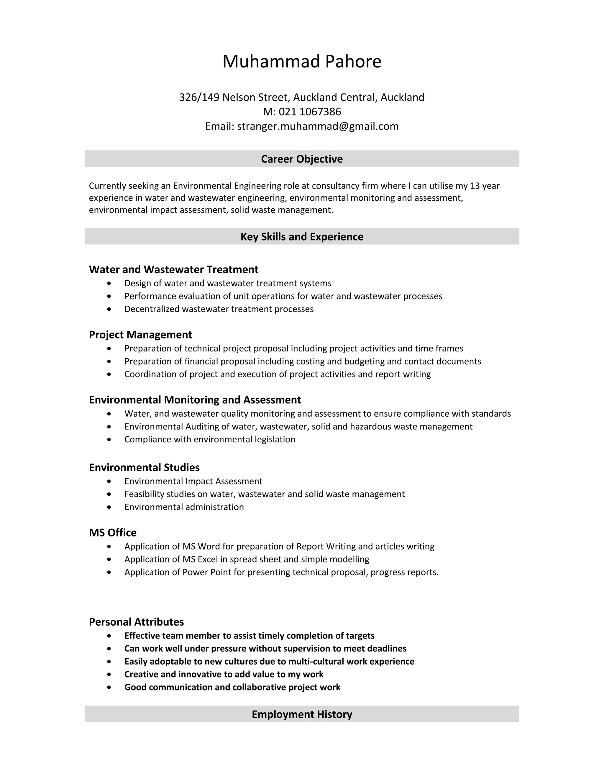 New cv muhammad | DOC