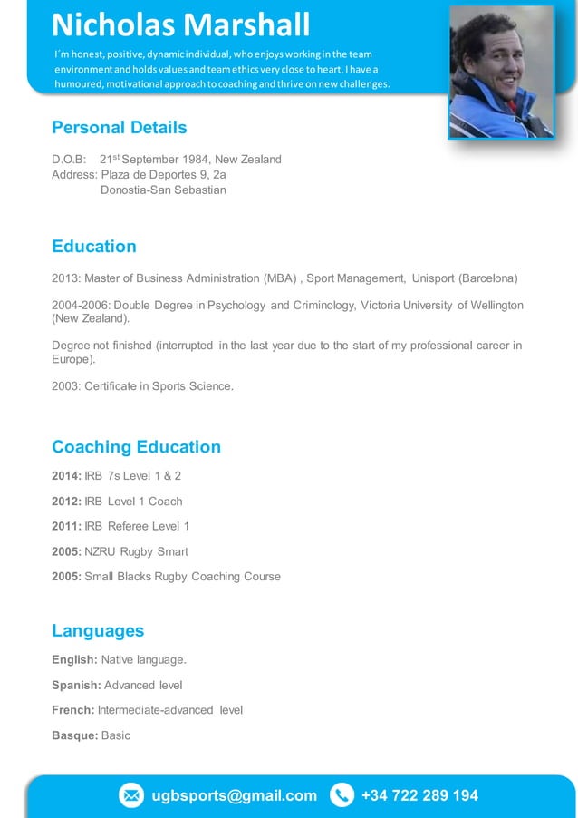 CV Nicholas Marshall | PDF