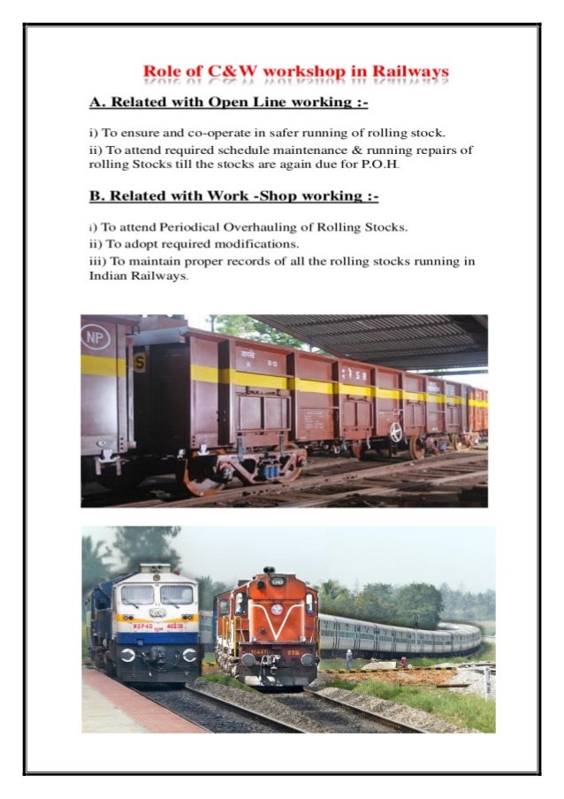 Training report on railways (all workshop)